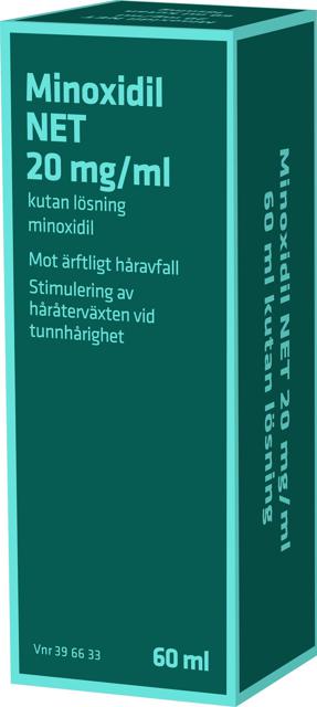 Minoxidil NET 20 mg/ml 60 ml kutan lösning - I lager | Pris 95 - 104 kr