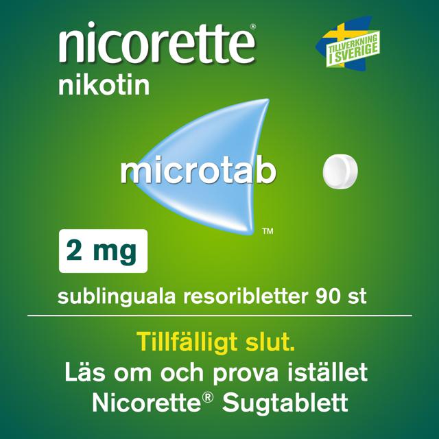 Nicorette Microtab, resoriblett, sublingual 2 mg 90 st - I lager | Pris ...